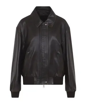 Prada Long-sleeved Leather Jacket - Brown
