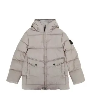 Stone Island Hooded Down Jacket - Grey
