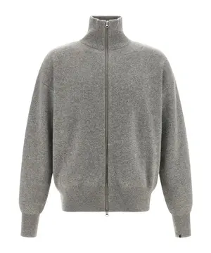 Extreme Cashmere Long-sleeved Zip-up Cardigan - Gray