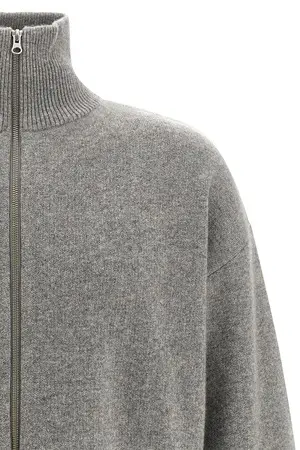 Extreme Cashmere Long-sleeved Zip-up Cardigan