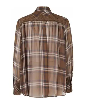 ERMANNO FIRENZE Check Pattern Pussy-bow Shirt
