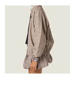 Miu Miu Prince Of Wales Checked Blouson Jacket