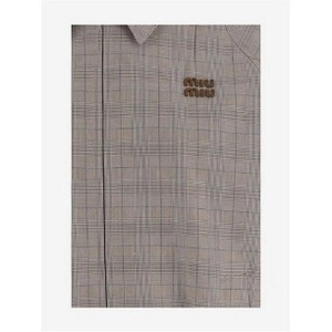 Miu Miu Prince Of Wales Checked Blouson Jacket
