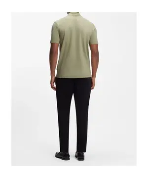 Hugo Boss Cotton-blend Polo Shirt With Bubble-structured Jacquard