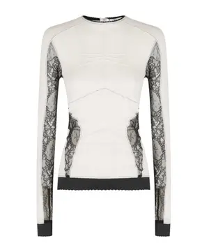 Attico Long-sleeved Cover-up - White Black