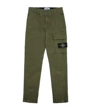 Stone Island Casual Pants With Belt Loops - Green