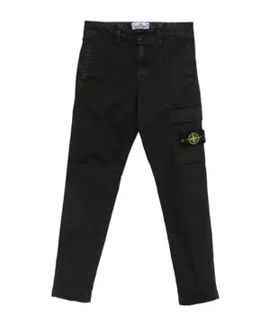 Stone Island Casual Pants With Belt Loops - Black