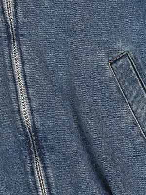 Miu Miu Shearling-collar Logo-patch Denim Jacket