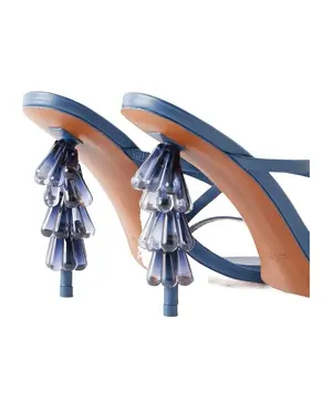 Cult Gaia Bead-embellished Leather Sandals