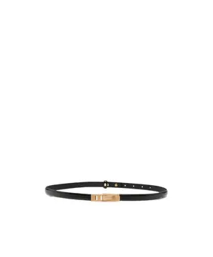 Alberta Ferretti Ridged-buckle Leather Belt - Black