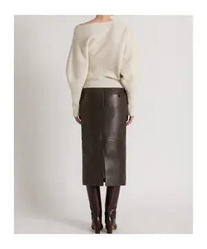 Alberta Ferretti Asymmetric Wool, Silk, And Cashmere Ribbed Sweater