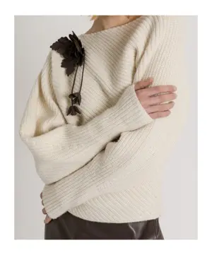 Alberta Ferretti Asymmetric Wool, Silk, And Cashmere Ribbed Sweater