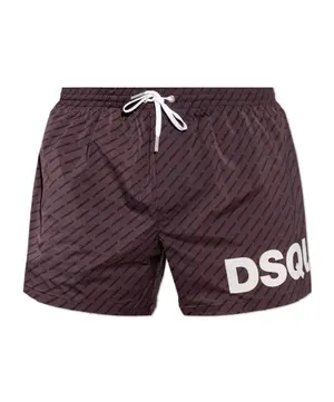 Dsquared2 Wide-leg Swim Shorts - Wine Red