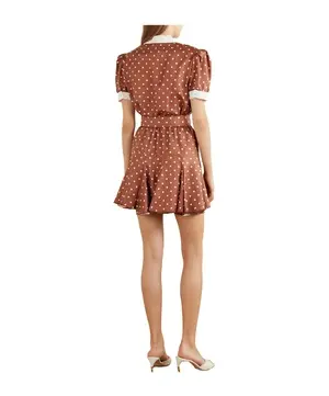 RODARTE Belted Polka-dot Silk Midi Dress