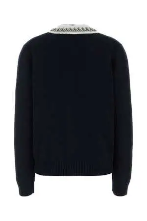 Prada Embellished Button-up Cardigan - Navy Blue