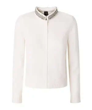 Pinko Embellished Collar Wool-blend Cardigan