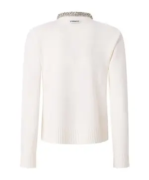 Pinko Embellished Collar Wool-blend Cardigan