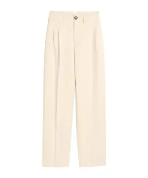 AMI Paris Cotton And Linen Trousers With Double Pleats