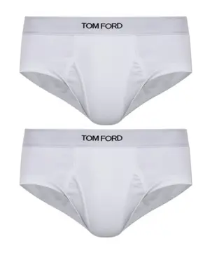 TOM FORD Logo-waistband Briefs - White