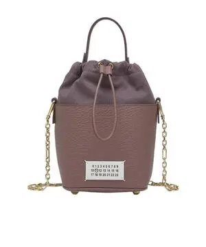 MAISON MARGIELA 5ac Leather Bucket Bag - Brown
