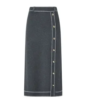 Liu Jo Midi Skirt In Silk Blend - Grey