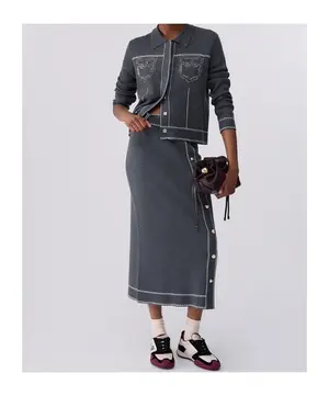Liu Jo Midi Skirt In Silk Blend