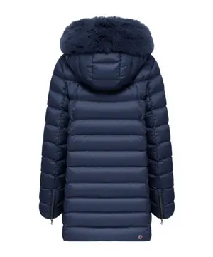 COLMAR A-line Down Jacket With Faux Fur