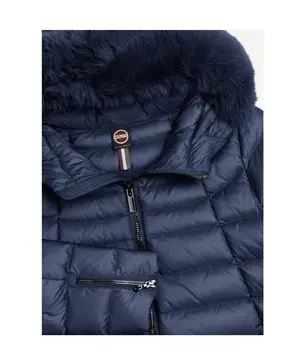 COLMAR A-line Down Jacket With Faux Fur
