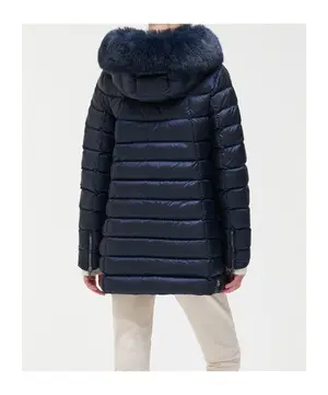 COLMAR A-line Down Jacket With Faux Fur