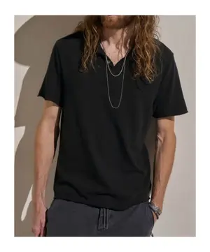 JAMES PERSE Slub Jersey Short Sleeve Henley