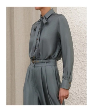 Zimmermann Long Sleeve Shirt With Detachable Tasseled Tie