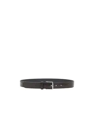 THE FRANKIE SHOP Toni Leather Belt - Brown Silver