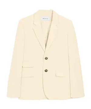 AMI Paris Single Breasted Cotton Linen Blazer