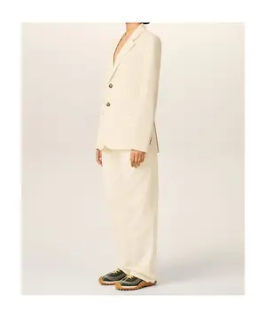 AMI Paris Single Breasted Cotton Linen Blazer
