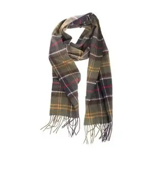 Barbour Tartan Fringed Scarf - Black