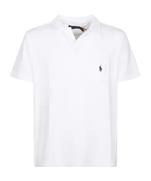 Polo Ralph Lauren Logo Embroidered Short Sleeved Polo Shirt - White