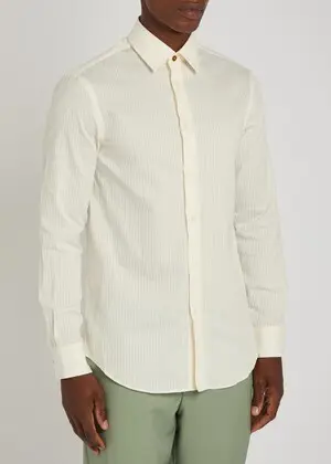 Paul Smith Striped-jacquard Cotton And Silk-blend Shirt