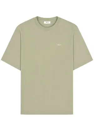 Nn07 Adam Logo-embroidered Cotton T-shirt - Sage