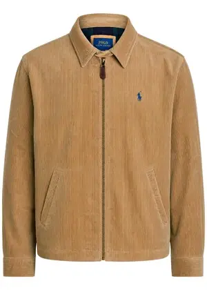 Polo Ralph Lauren Logo-embroidered Corduroy Windbreaker Jacket - Khaki