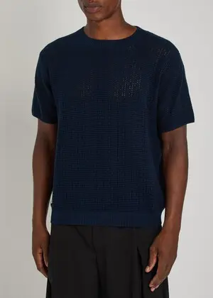 PERCIVAL Open-knit Cotton T-shirt