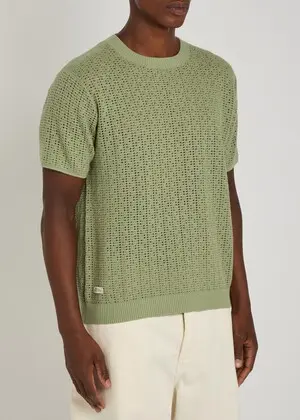 PERCIVAL Open-knit Cotton T-shirt