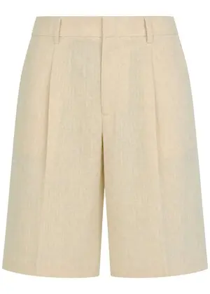 Nn07 Kay Pleated Linen Shorts - Taupe