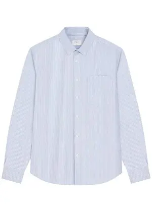 PERCIVAL Striped Cotton Oxford Shirt - Light Blue