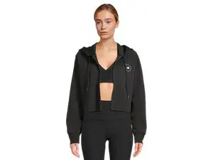 Adidas By Stella McCartney By Stella Mccartney Cropped Hoodie Jacket - Black