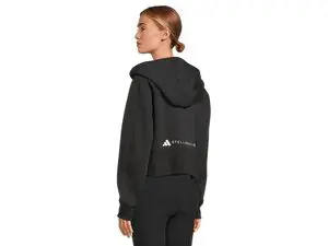 Adidas By Stella McCartney Cropped Hoodie Jacket With Drawcord And Logo Detail