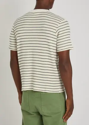 PERCIVAL Waffle-knit Striped Cotton T-shirt