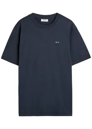 Nn07 Adam Logo-embroidered Cotton T-shirt - Navy