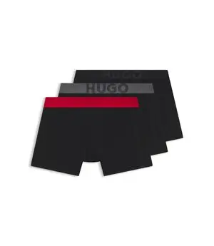 Hugo Three-pack Of Logo Boxer Briefs - Black