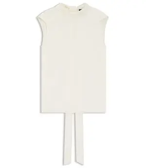 BOSS Regular-fit Sandwashed Silk Blouse With Tie Neck - White