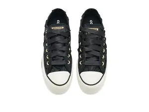 CONVERSE Chuck Taylor All Star Lift Platform Ribbon Low Top Sneakers - Black